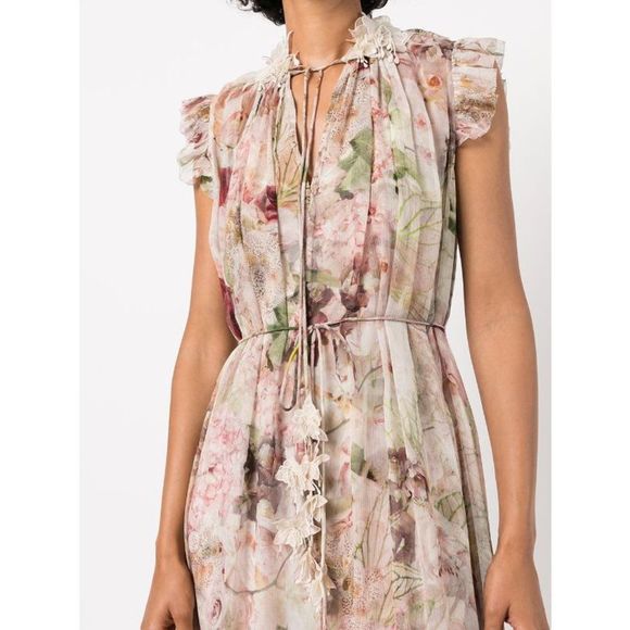 Zimmermann | Dresses | Zimmermanndance Flutter Gardenprint Midi Dress ...